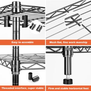 WDT 5 Tier Shelf Shelving Unit with Liners,Adjustable Metal Shelves for Storage, NSF Certified Wire Shelving Rack,1250bs Capacity Storage Shelves for Kitchen Garage,14" D×30" W×60" H