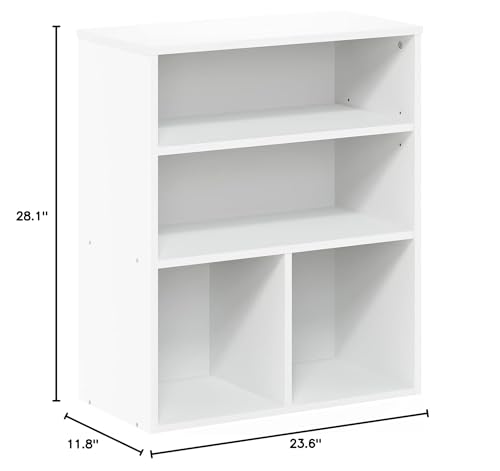 Furinno Pasir 3 Tier Display Bookcase, White