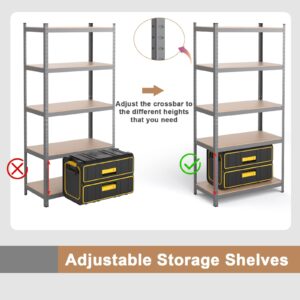 ERGOMASTER Storage Shelves Metal Garage Shelving Unit 5-Shelf Adjustable Heavy Duty Boltless Organizer Rack for Home Warehouse Pantry Office 108" W x 18" D x 72" H Grey,3Pack