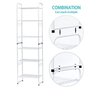 GEORIS 3- Tier Heavy Duty Wire Shelving Storage Rack | Modern Bathroom Shelf | Stackable Plant Standing Shelf Unit | Perfect for Kitchen, Living Room, Balcony | White