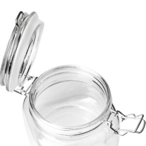 6 Pack Wide Mouth Mason Jars, OAMCEG 17oz Airtight Glass Preserving Jars with Leak Proof Rubber Gasket and Clip Top Lids, Perfect for Storing Coffee, Sugar, Flour or Sweets - 8 Labels & 1 Chalk Marker