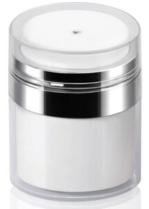 airless pump jar - 0.5 oz air pump container for cream, pump moisturizer drunk elephant container, empty cream subpackage jar vacuum bottle dispenser for skincare makeup lotion