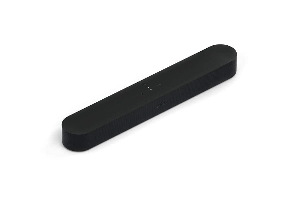 All-new Sonos Beam , Compact Smart TV Soundbar with Amazon Alexa voice control built-in. Wireless home theater and streaming music in any room. (Black) (Renewed)