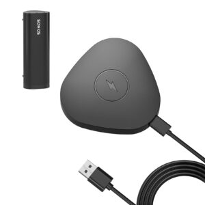 rounkin wireless charger compatible with sonos roam gen 2nd/1st, magnetic charging base, power up charging dock for portable bluetooth speaker for sonos roam sl(black)