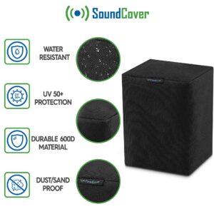 Single (1) Black Heavy Duty 600D Outdoor Sonos Speaker Cover - Dust, Water & UV Protection for your Sonos Play:1, Sonos One & Sonos One SL Speakers - Fits Wall Mounted Speakers