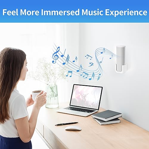 Sturdy Speaker Wall Mount for Sonos Roam, Roam SL Mount - Space Saving Speaker Mount for Sonos Roam, Roam SL Wall Mount Bracket Easy to Install Mounting Bracket, White