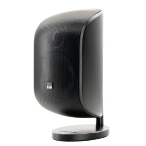 bowers and wilkins m-1 satellite speaker - 4" glass fiber midrange, 1" aluminum dome tweeter, use as stereo speakers or center channel in your surround sound system, matte black (single)