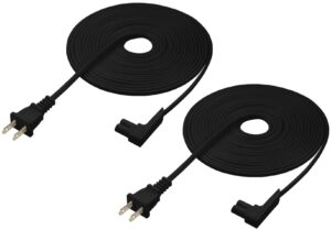 vebner 16-foot 2-pack power cord compatible with sonos one, sonos one sl, sonos play-1 speakers - power plug cable (extra long, black)