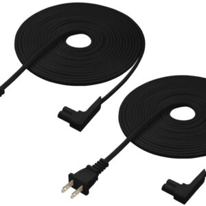 Vebner 16-Foot 2-Pack Power Cord Compatible with Sonos One, Sonos One SL, Sonos Play-1 Speakers - Power Plug Cable (Extra Long, Black)