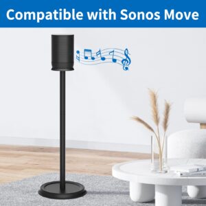 Heavy Duty Floor Speaker Stand for Sonos Move, Move 2 Stand Holder with Management Cable Clips Compatible with Sonos Move Speaker Stand Easy to Install, Black