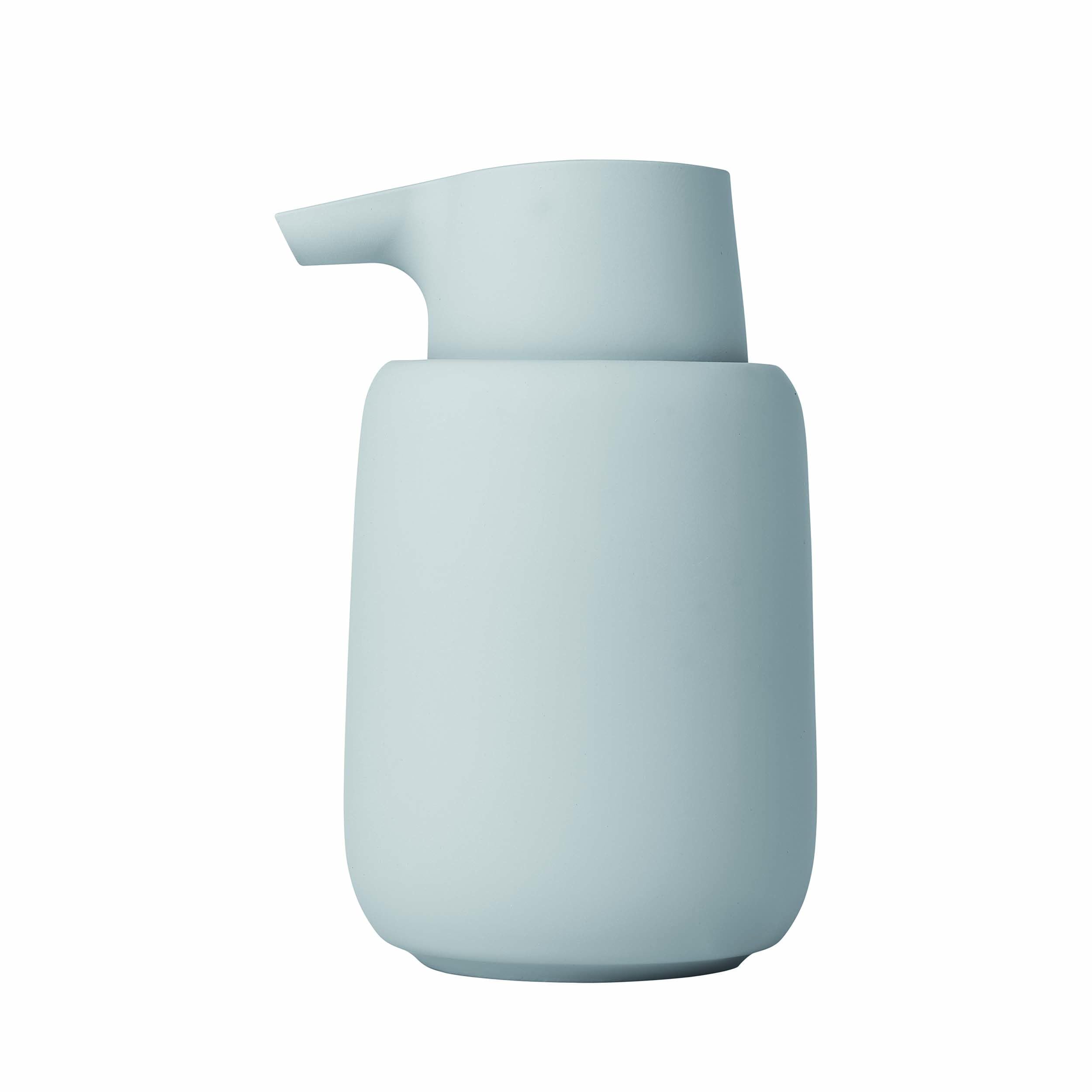 Blomus Soap dispenser, Ceramic Plastic Silicone, Micro chip, H 14 cm, T 9,5 cm, Ø 8,5, V 0,25 l