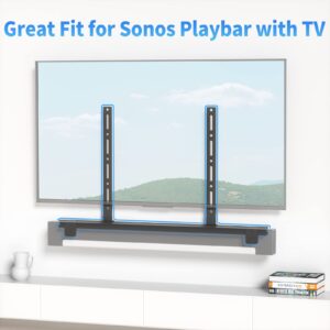 Upgrade Height & Depth Adjustable Soundbar TV Mount for Sonos Playbar Mount Under or above TV, Black Soundbar Mount for Sonos Playbar TV Mount with Hardware Kits Easy to Install