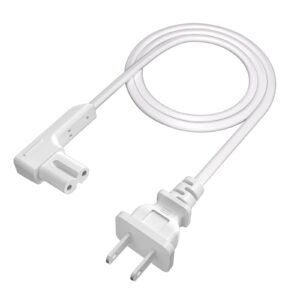 1.6ft power cord for sonos one, one sl and play 1 speakers power cable replacement cord - 2 prong l-shaped ac cable replacement for sonos power cord - white