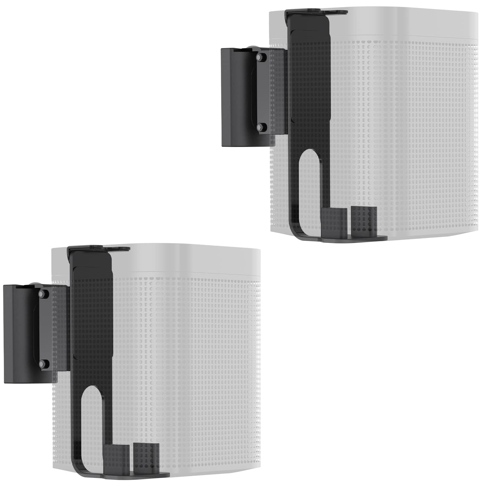 WALI Speaker Wall Mount Bracket for SONOS ONE, ONE SL and Play:1 Multiple Adjustments, Hold up to 6.6lbs, (SWM003-2), 2 Packs, Black