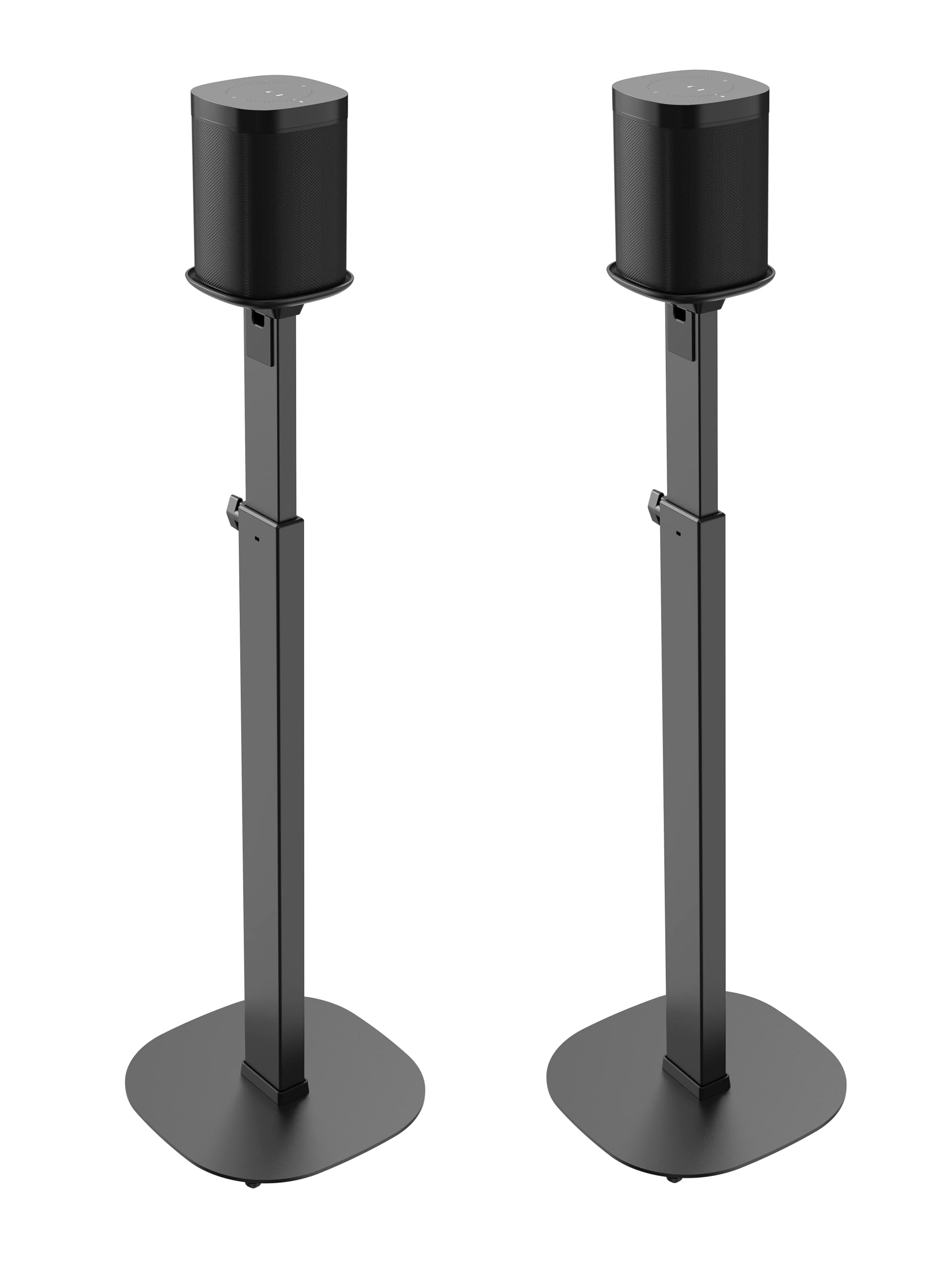 ynVISION.DESIGN E-Z Height Adjustable Floor Stands Compatible with Sonos One, One SL, or Play:1 | 2 PACK | Pair | Adjusts 29.1" - 46.5" Built in Cable Management