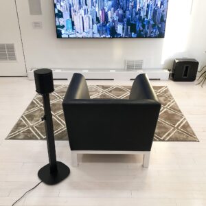 ynVISION.DESIGN E-Z Height Adjustable Floor Stands Compatible with Sonos One, One SL, or Play:1 | 2 PACK | Pair | Adjusts 29.1" - 46.5" Built in Cable Management