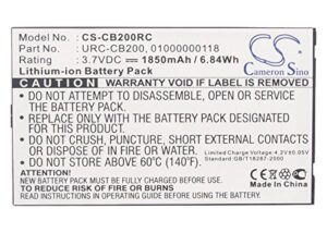 drawbell battery for s*onos cb200,cb200wr1,cr200,controller 200,controller cb200,controller cr200,fit p/n:urc-cb200,01000000118 (1850mah)