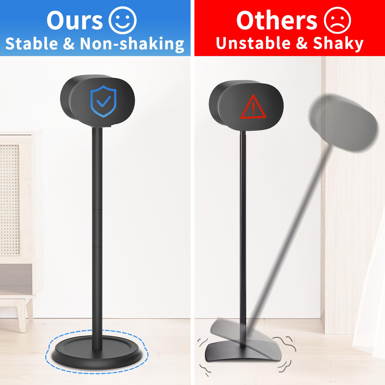 Heavy-Duty Speaker Stand for Sonos Era 300 Stand with Cable Management Floor Speaker Stands for Sonos Era 300 Speaker Stand for Easy and Secure Mounting, Black