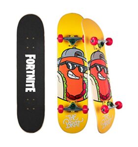 fortnite 31" skateboard - cruiser skateboard with printed graphic grip tape, abec-5 bearings, durable deck & smooth wheels