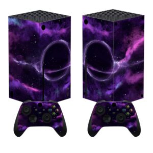 playvital purple deep space custom vinyl skins for xbox core wireless controller, wrap decal cover stickers for xbox series x console controller