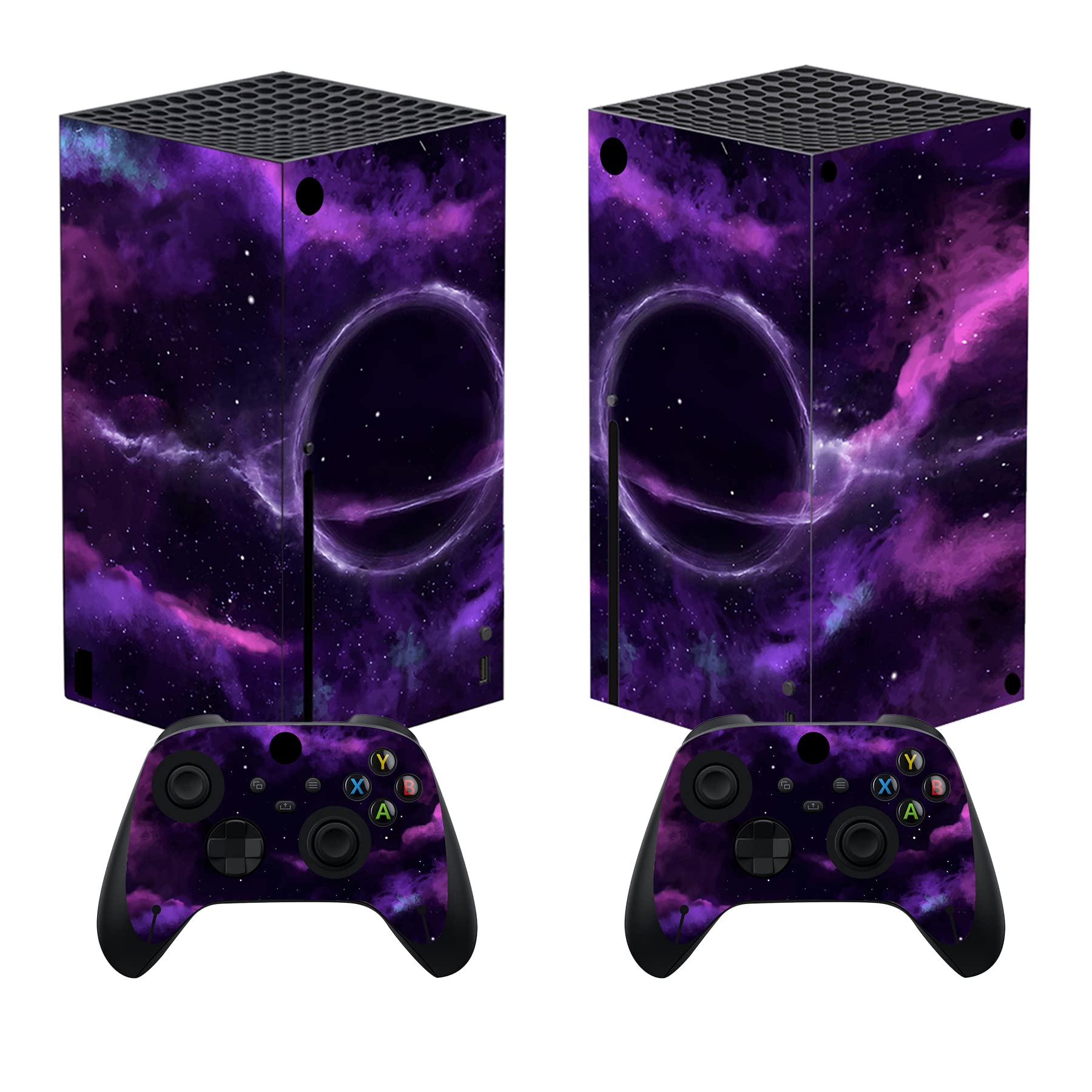 PlayVital Purple Deep Space Custom Vinyl Skins for Xbox Core Wireless Controller, Wrap Decal Cover Stickers for Xbox Series X Console Controller