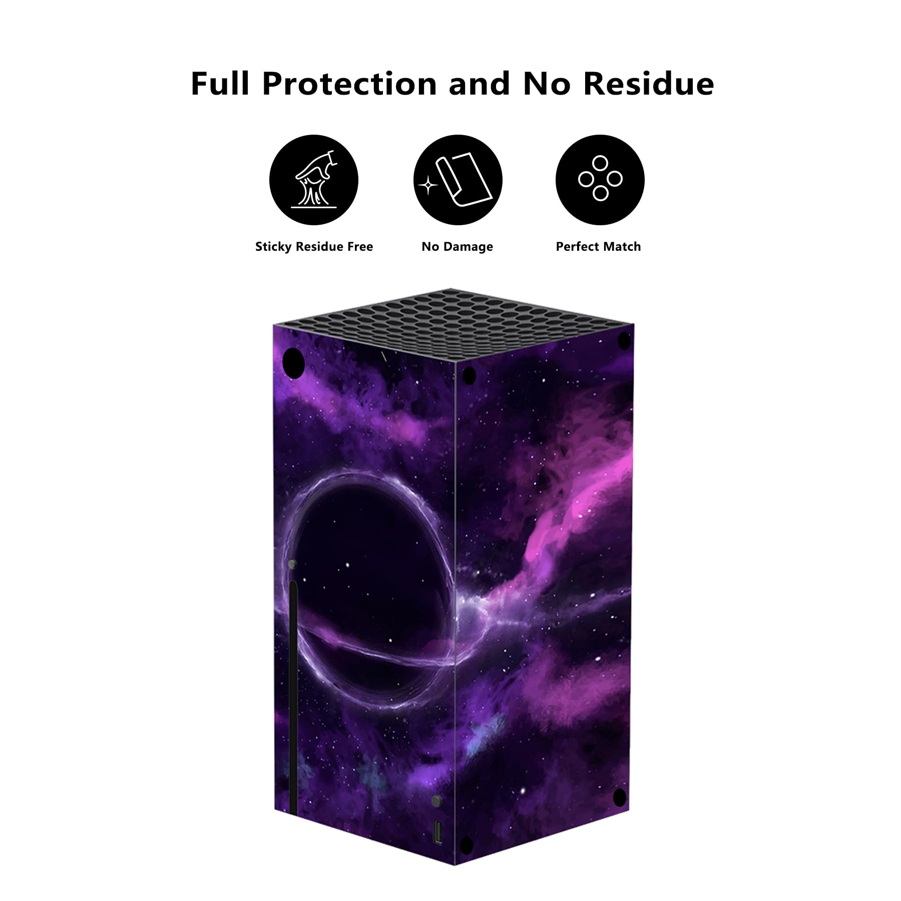 PlayVital Purple Deep Space Custom Vinyl Skins for Xbox Core Wireless Controller, Wrap Decal Cover Stickers for Xbox Series X Console Controller