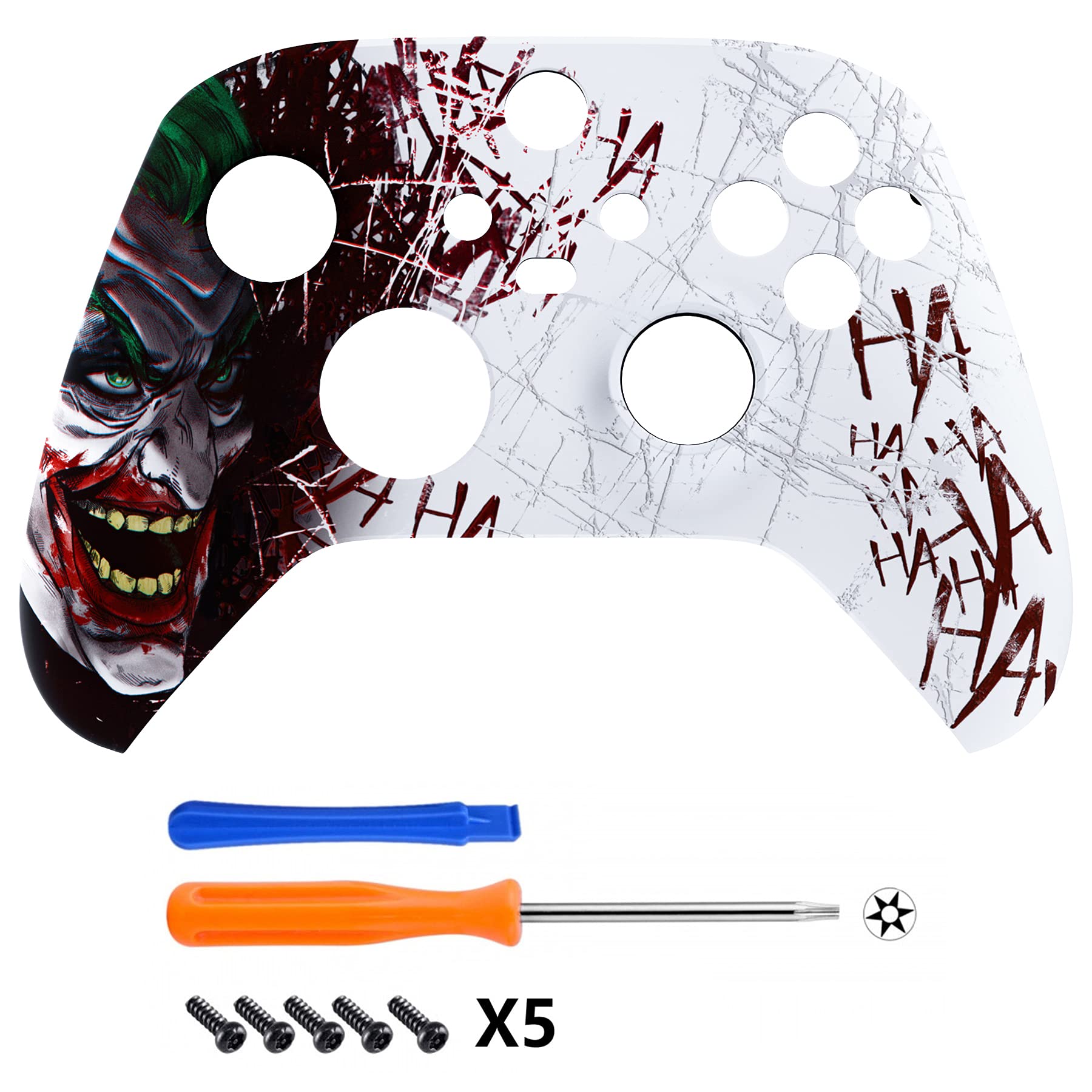 eXtremeRate Custom Shell for Xbox Series X & S Controller - Revitalize Your Controller - Clown HAHAHA Replacement Cover Front Housing Cover for Xbox Core Controller Wireless [Control NOT Included]