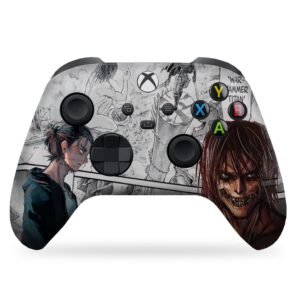 dreamcontroller attackk on titan custom x-box controller wireless compatible with x-box one/x-box series x/s proudly customized in usa with permanent hydro-dip printing (not just a skin)