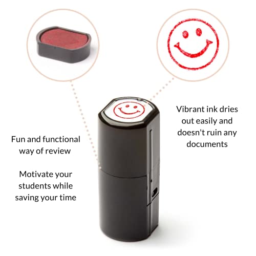 Self Inking Stamps for Teachers, Teacher Stamper for Classroom (Smiley Face)