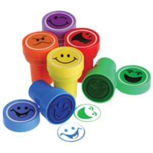 happy face ink stampers - 6 pieces