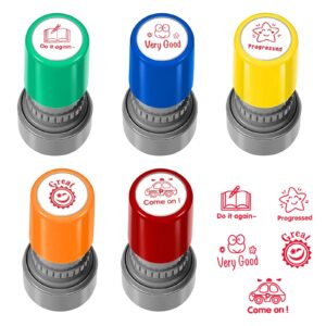 vgoodall 5pcs teacher stamps for school,self-inking rubber stamps school stamps for kids education teachers review school prizes