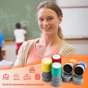 VGOODALL 5pcs Teacher Stamps for School,Self-Inking Rubber Stamps School Stamps for Kids Education Teachers Review School Prizes