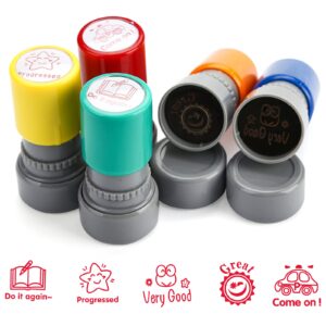 VGOODALL 5pcs Teacher Stamps for School,Self-Inking Rubber Stamps School Stamps for Kids Education Teachers Review School Prizes