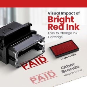 Promot Paid Stamp Self Inking Stamp - Paid Stamp for Office, Accounts Payable Stamp - Rubber Stamps for Retail Use, Red Ink Stamp, Self Inking Stamp for Business Supplies, Paid Stamper