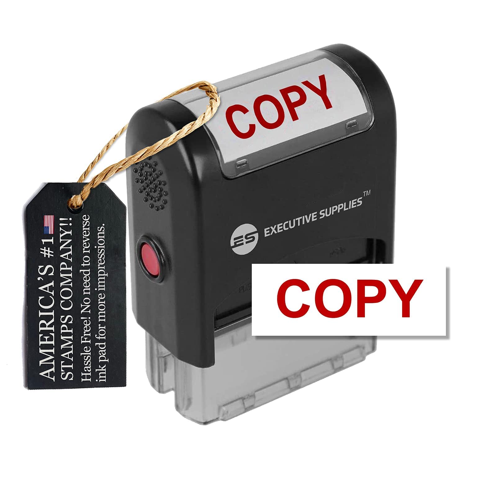 Copy Stamp Self Inking Red -Red Ink- Office Stamps self Inking Advanced Technology Designed for Business and Personal use by Executive Supplies