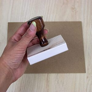 Personalized Rubber Hand Stamp, Wood Handle with Custom Logo | Multiple Size Options Available | Upload Your Own Logo (3"x4")