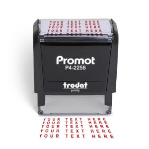 promot self inking personalized stamp - up to 5 lines of personalized text, custom address stamp, office stamps, customizable rubber stamp, name stamp for business easy to change ink cartridge-medium