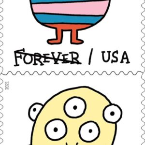 USPS Message Monsters (Sheet of 20) Postage Forever Stamps Playful Theme, Birthday, Engagement, New Job, Party, Invitations Celebrations 2021 Scott #5636-5639