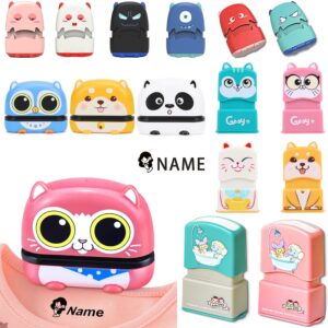 name stamp for clothing kids, kiddo stamp - customized name stamp, school waterproof labels for boy and girl, 16 personalized styles & 36 cartoon pattern