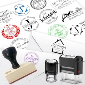 custom address stamp personalized self inking return address stamp refillable mailing address stamps housewarming gift - round