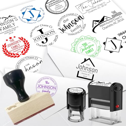 Custom Address Stamp Personalized Self Inking Return Address Stamp Refillable Mailing Address Stamps Housewarming Gift - Round