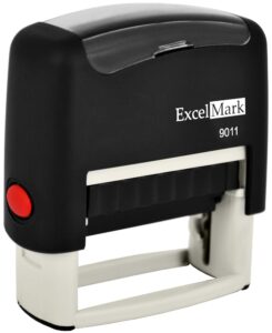 excelmark 3-line custom self inking rubber stamp - home or office - 9011