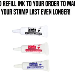 ExcelMark 3-Line Custom Self Inking Rubber Stamp - Home or Office - 9011