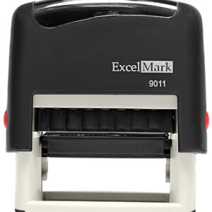 ExcelMark 3-Line Custom Self Inking Rubber Stamp - Home or Office - 9011