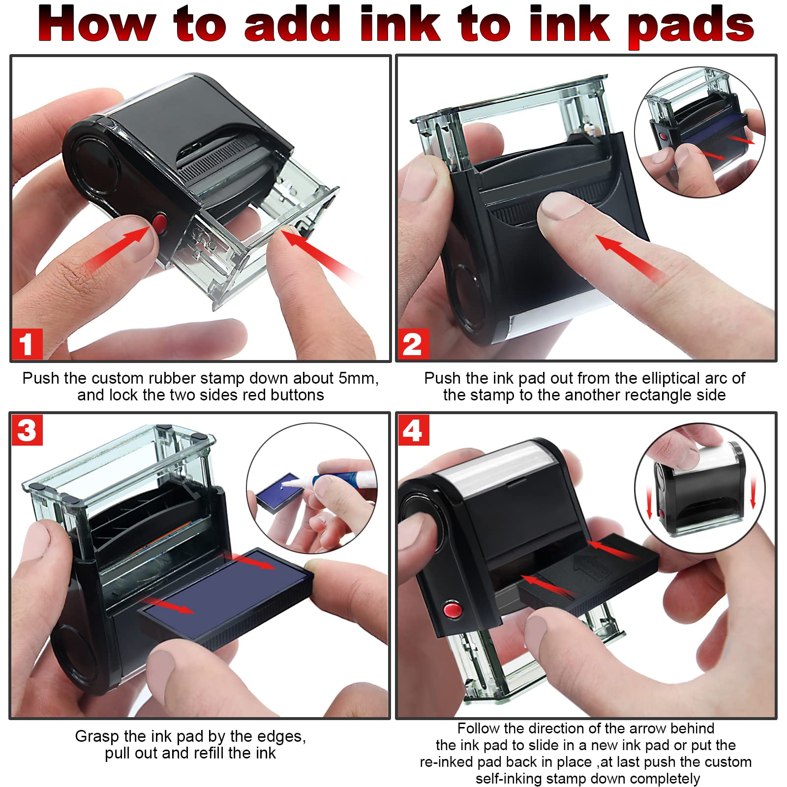 Bertiveny for Deposit Only Self Inking Stamps for Business Supplies Office Bank Stamps for Deposit Only Custom Rubber Business Stamps for Deposit Only Stamps for Checks,Black(for DEPOSIT ONLY STAMP)