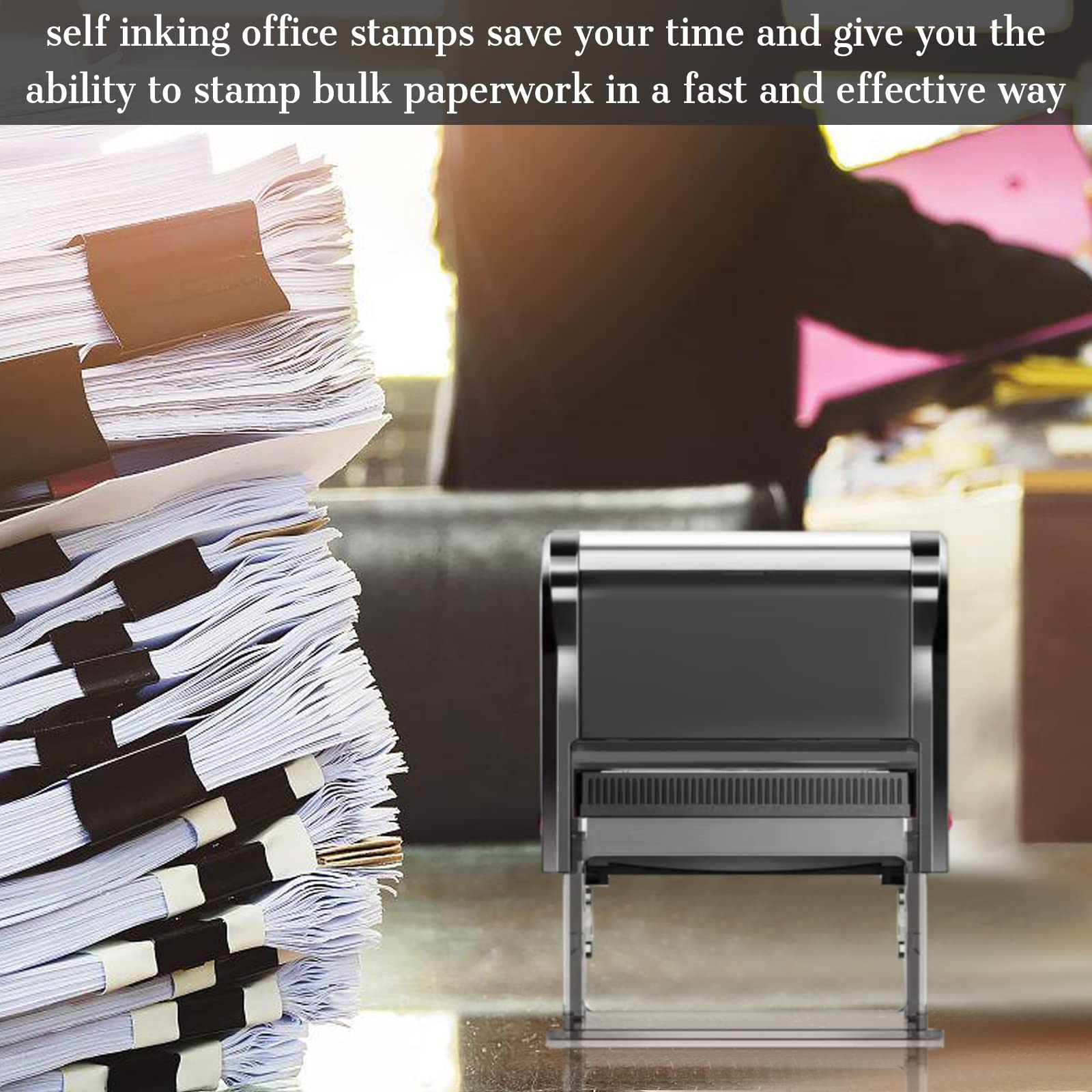 Bertiveny for Deposit Only Self Inking Stamps for Business Supplies Office Bank Stamps for Deposit Only Custom Rubber Business Stamps for Deposit Only Stamps for Checks,Black(for DEPOSIT ONLY STAMP)