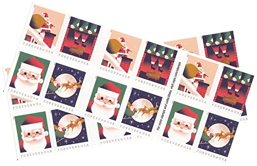 USPS A Visit from St Nick Book of 20 Forever First Class Postage Stamps (2 Booklets (40 Stamps))