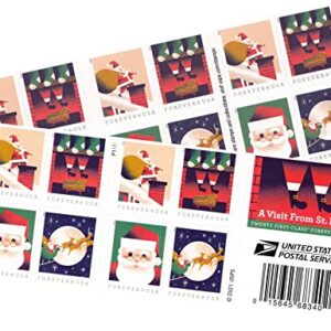 USPS A Visit from St Nick Book of 20 Forever First Class Postage Stamps (2 Booklets (40 Stamps))