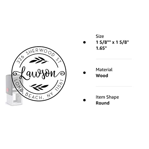 Custom Address Stamp Self-Inking Monogram Address Stamp Personalized Address Stamp 10+ Designs! (Round 6)