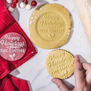 Custom Merry Christmas Cookie Stamps Christmas Holiday Theme Cookie Molds Personalized Baking Tools